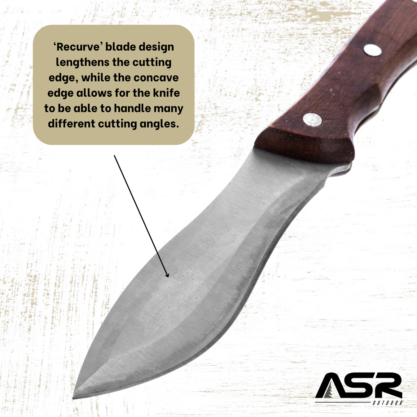 9 Inch 440 Stainless Steel Recurve Full Tang Fixed Blade Knife with Sh ...