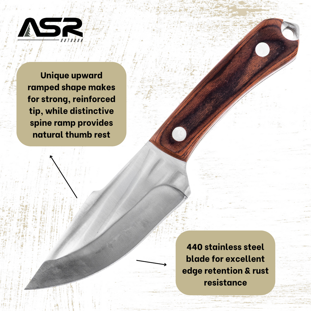 8 Inch Heavy Duty Full Tang Harpoon Point Fixed Blade Knife with Wood ...