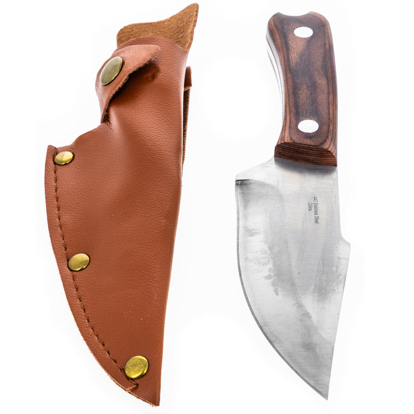 8 Inch Heavy Duty Full Tang Harpoon Point Fixed Blade Knife with Wood ...